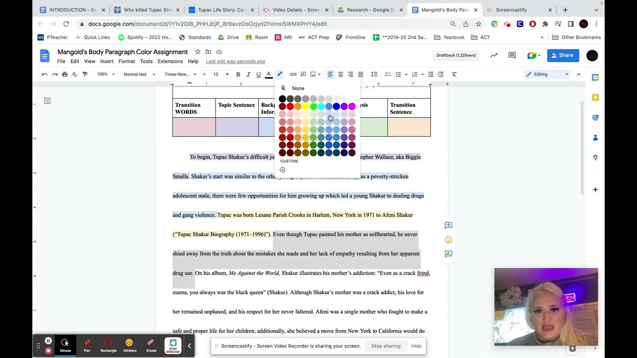 Color Coded Assignment (body paragraph #1) - YouTube