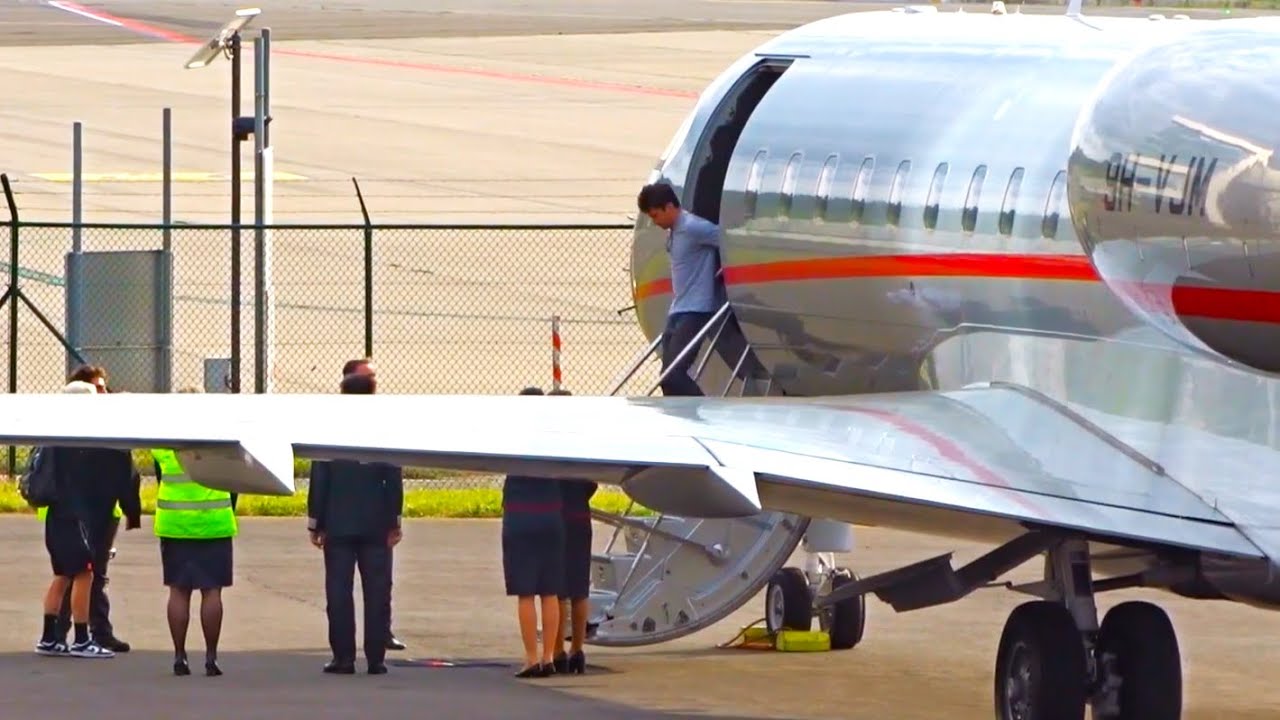 Charles Leclerc Arriving in Private Jet for Belgian Grand Prix F1 Spa ...