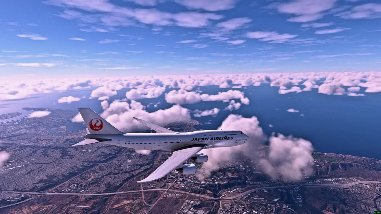 “Epic JAL Boeing 747 Coastal Flight – Stunning Clouds & Ocean View in ...