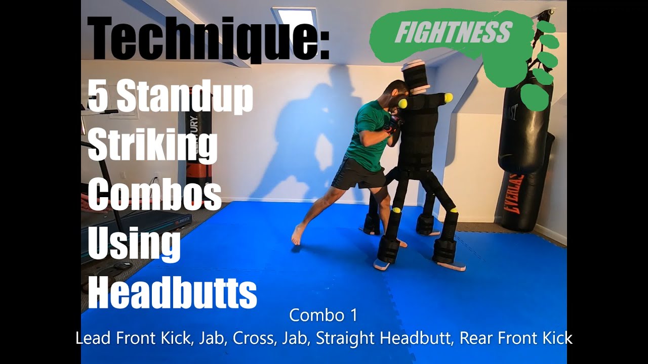 Technique - 5 Standup Striking Combos Using Headbutts - YouTube