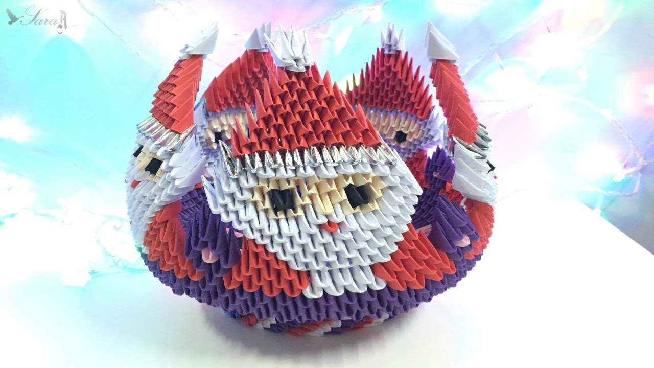 How to make 3D origami Bowl Santa Claus - part 3 - YouTube
