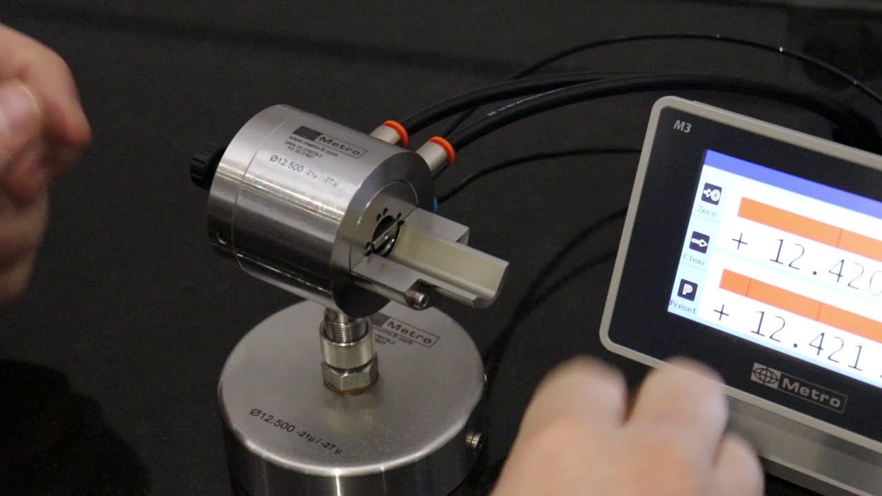 Outside diameter measurement with air ring and Metro display - YouTube