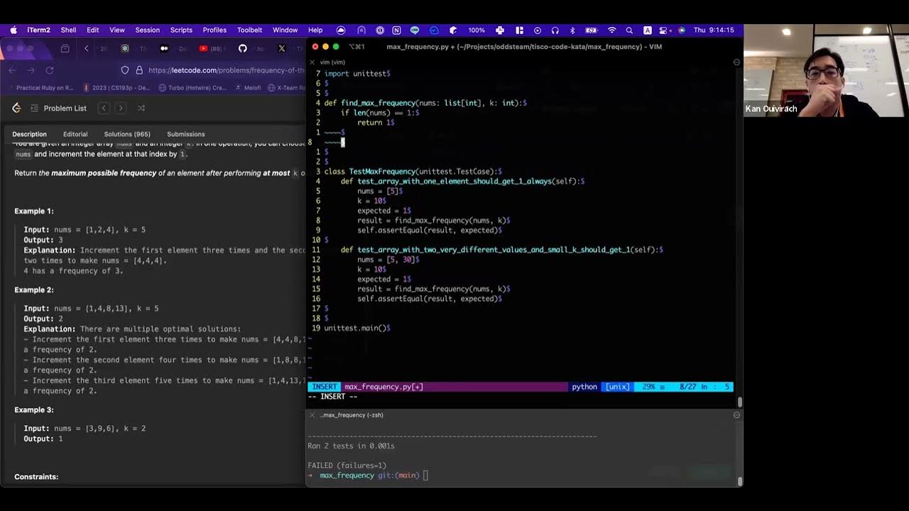 TDD @TISCO โจทย์ Frequency of the Most Frequent Element - Dec 7, 2023 - YouTube