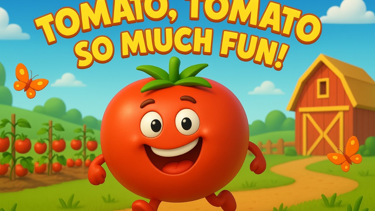 "Tomato Song for Kids! 🍅🎶 Fun & Silly Cartoon Nursery Rhyme | Sing ...