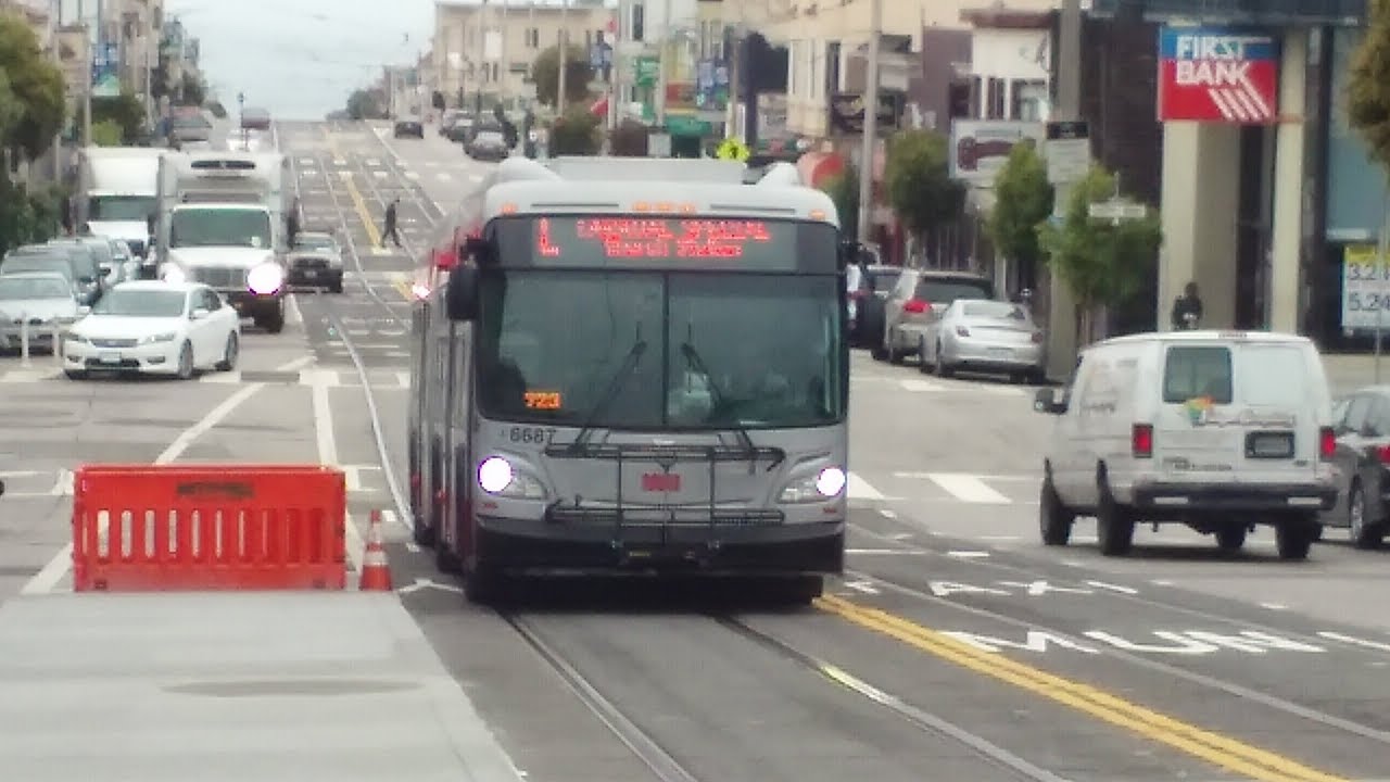 SF Muni 2018 New Flyer XDE60 #6687 on Route L-Bus - YouTube