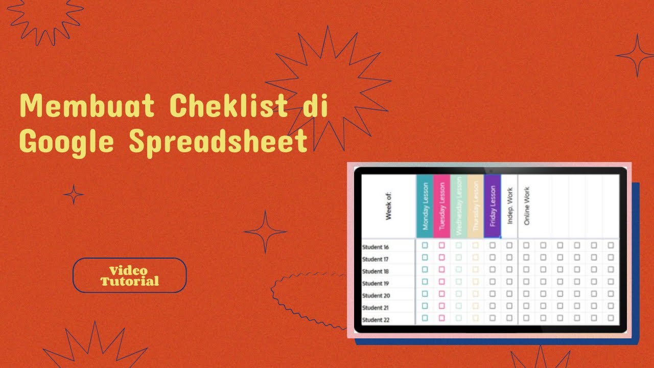 CARA MUDAH MEMBUAT CHECKLIST / KOTAK CENTANG DI GOOGLE SPREADSHEET ...