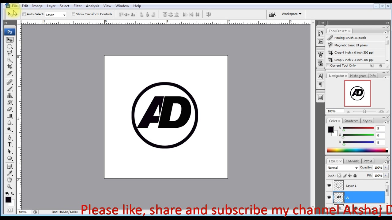 Logo design in photoshop cs3/फोटोशाॅप में लोगो डिजाइन कैसे करें? - YouTube