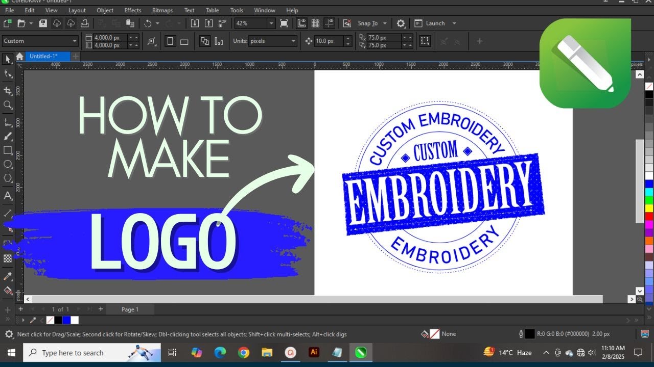 Create Stunning EMBROIDERY Logo Designs Using CorelDraw! - YouTube
