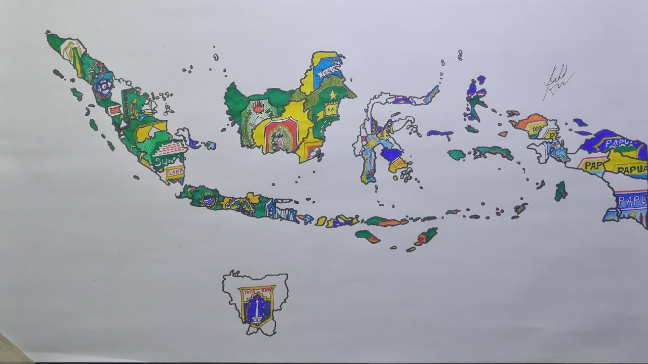Drawing Indonesia province flag map | Menggambar peta bendera provinsi ...