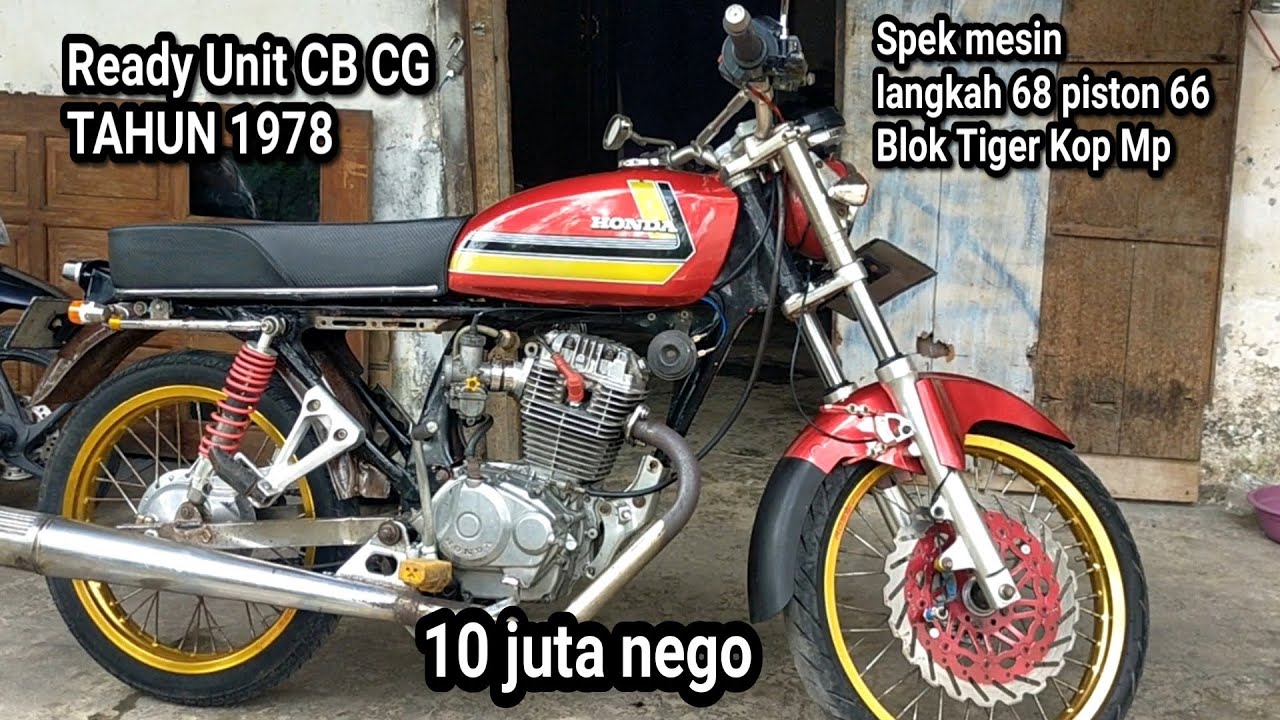 Review unit motor honda Cb Cg tahun 1978 warna merah full modif spek ...
