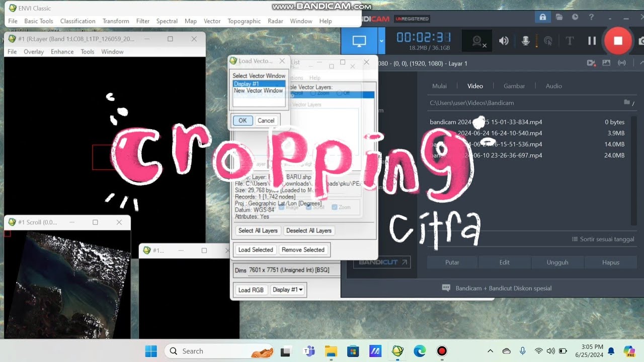 TUTORIAL CARA CROPPING DATA CITRA MELALUI APLIKASI ENVI CLASSIC - YouTube