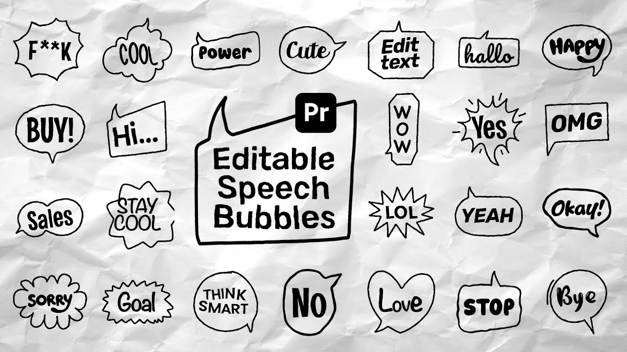 Editable Speech Bubbles Premiere Pro Tutorial - YouTube