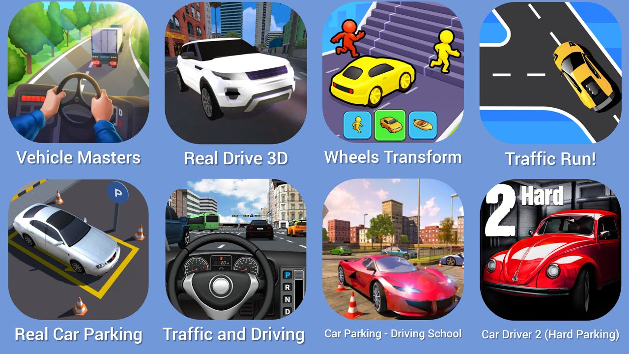 Vehicle Masters, Real Drive 3D, Wheel Transform, Traffic Run!, Real Car ...