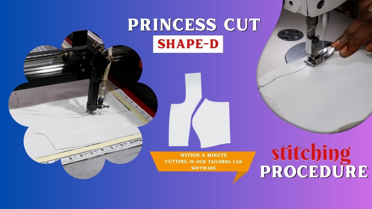 Princess Cut Shape D Blouse|Easy stiching|Easy cutting without scissors ...