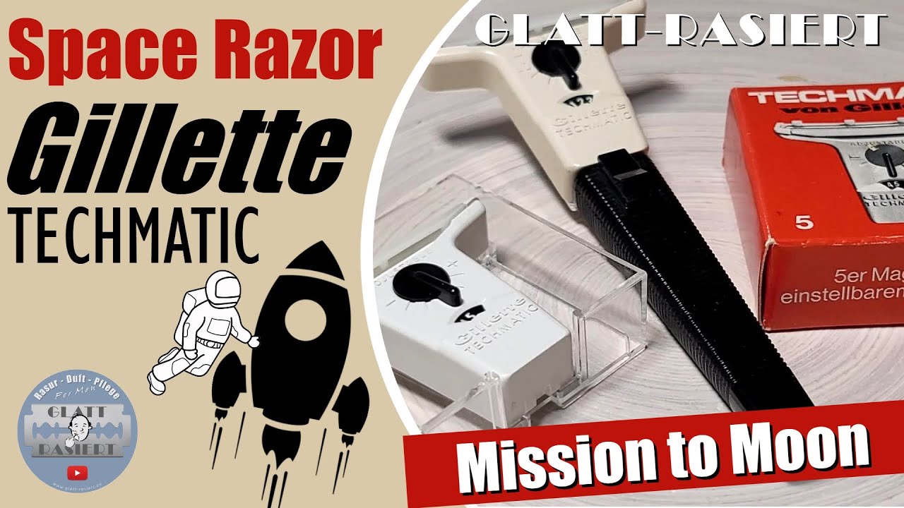 THE SPACE RAZOR ║ Gillette TechMatic Rasierhobel / Irisch Moos ...