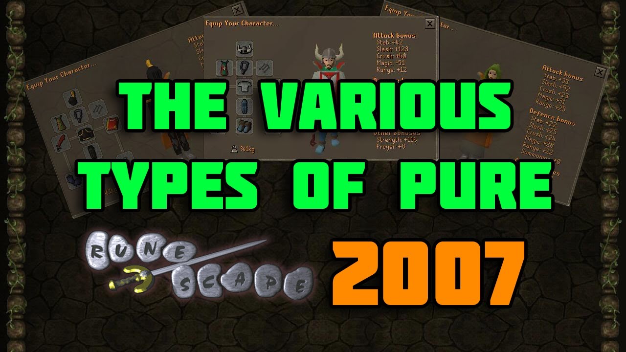 All the types of Pure Accounts on RuneScape 2007 - YouTube