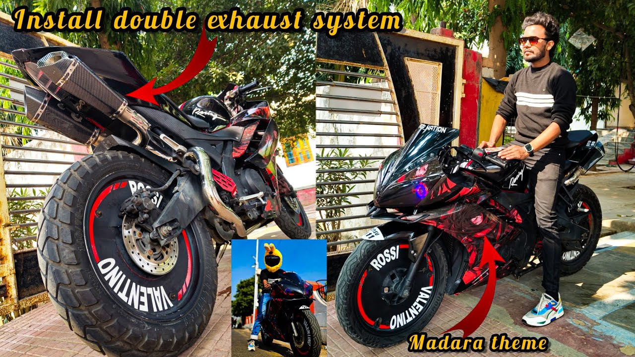 Install akrapovic double Exhaust in r15/double exhaust in r15 v2 - YouTube