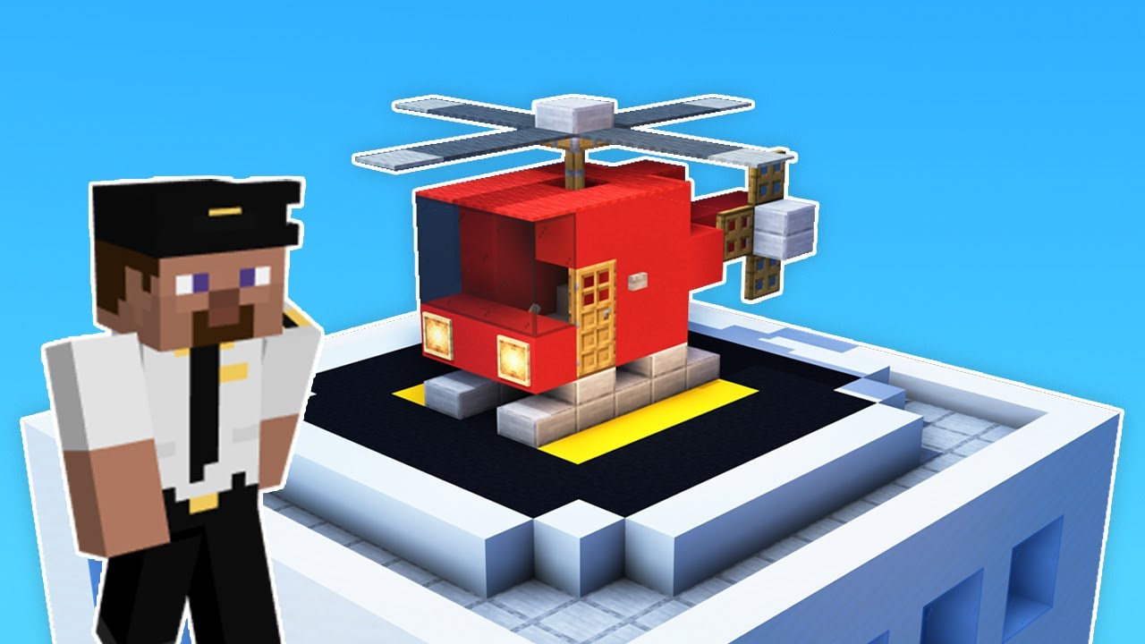 How To Build a Helicopter and Helipad | How To Build a City In Minecraft - YouTube