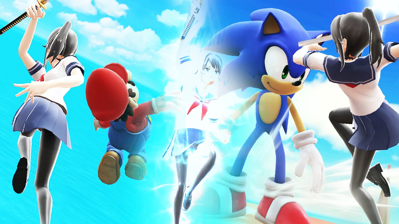 AYANO VS MARIO & SONIC ! Yandere Simulator X Super Smash Bros Wii U ...