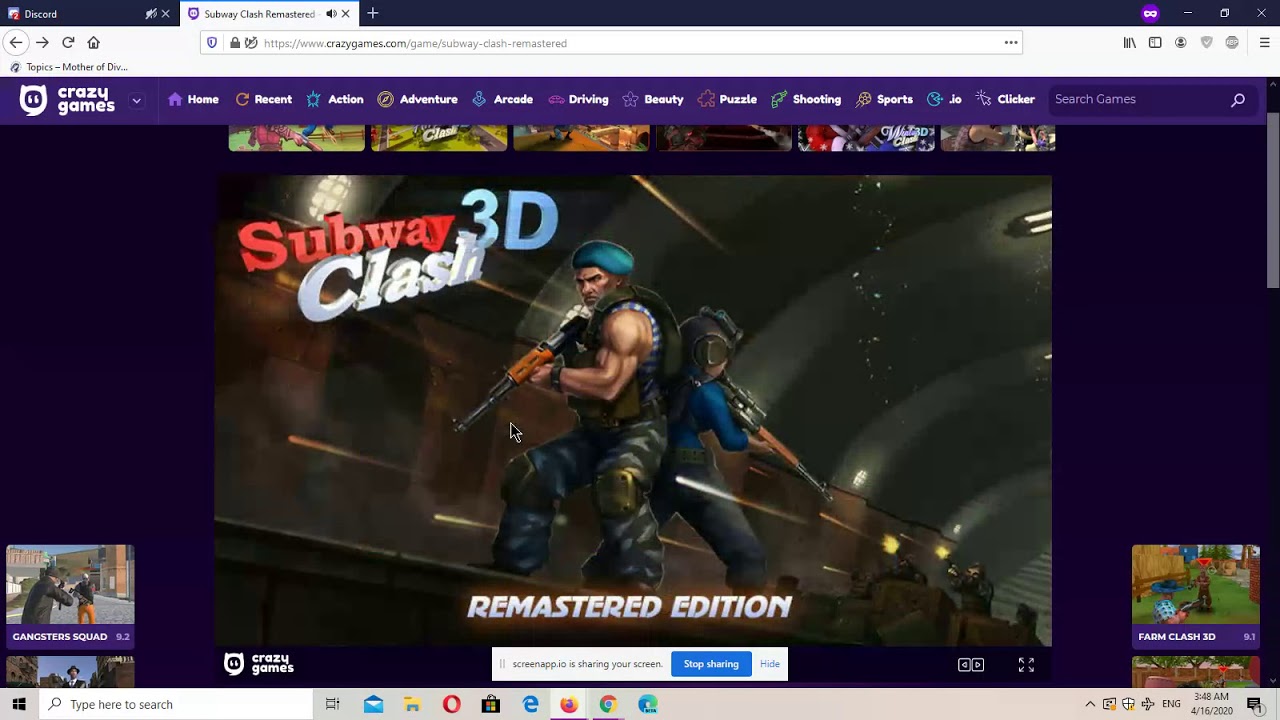 Playing some Subway Clash 3D remastered - YouTube
