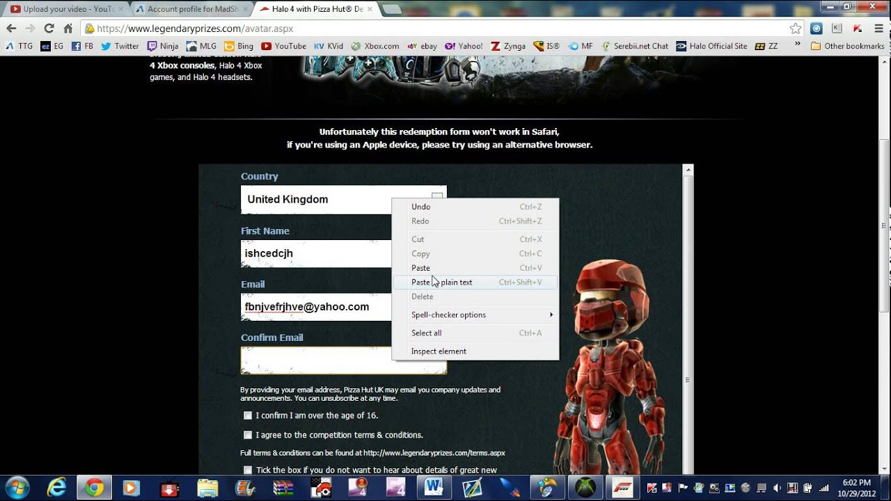 How to get Free Unlimited Halo 4 Red Armor Avatar Codes - Glitch - YouTube
