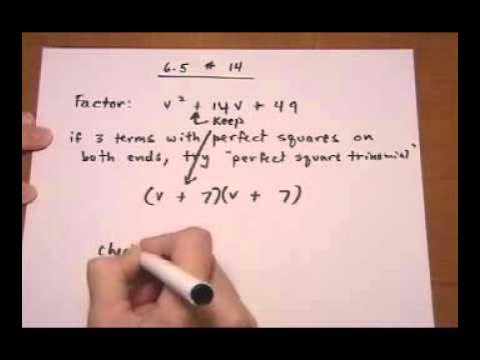 ‪factor perfect square trinomial‬‏ - robichaud.mp4 - YouTube