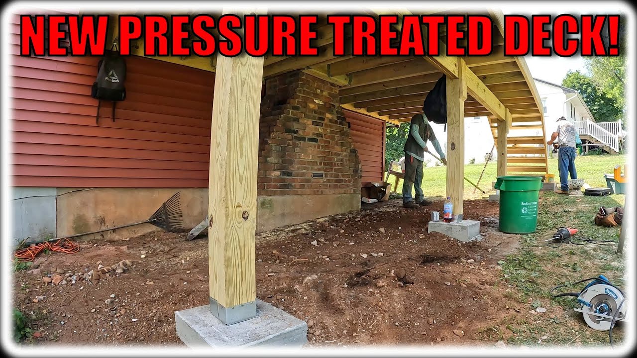 Installing The 6x6 Post's And Toe Kick On This New Pressure Treated ...