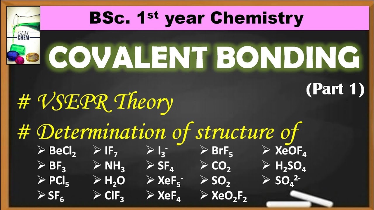 Covalent bonding | Bsc 1st year | Part 1 | VSEPR Theory | Determination ...