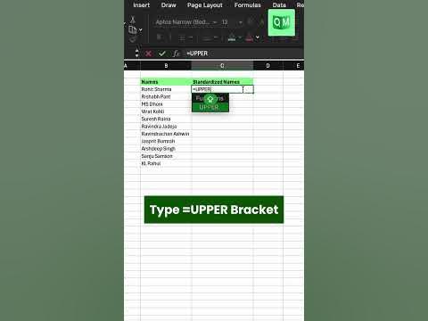 How to use UPPER Function in excel! #exceltips #excelformula #exceltutorials #vlookup # ...