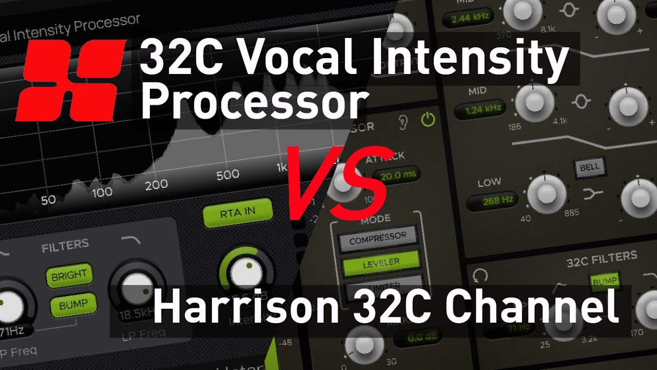 Harrison 32C Vocal Intensity Processor vs 32C Channel - YouTube