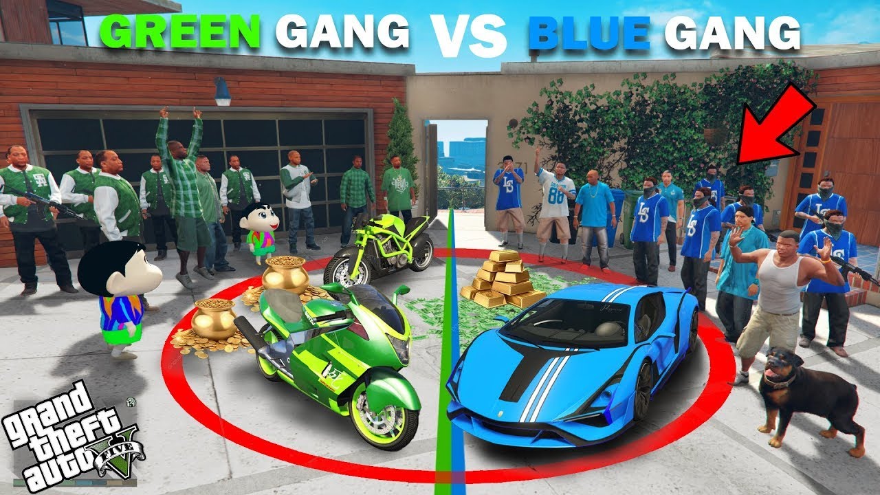 Shinchan Green Gang VS Franklin Blue Gang Ultimate Red Circle Challenge ...