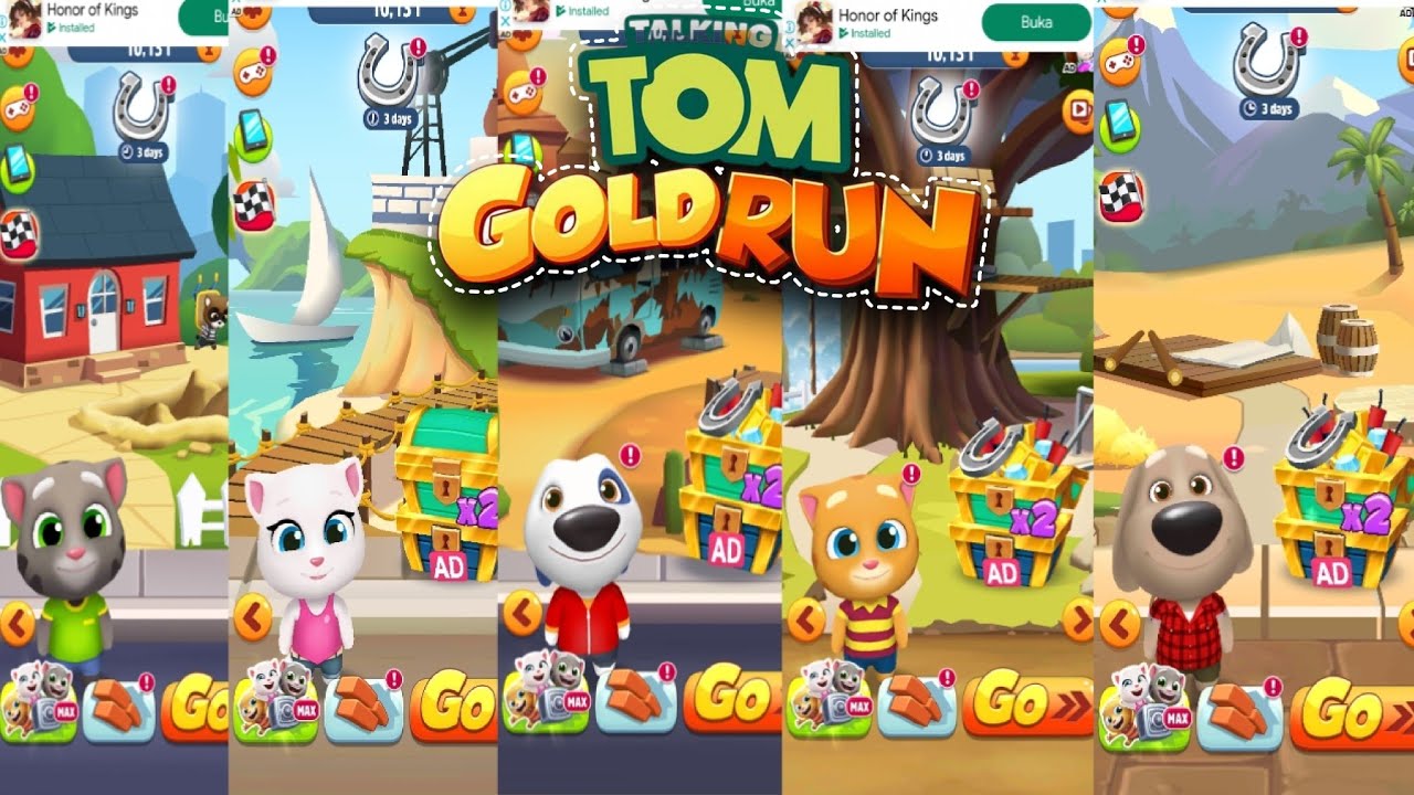 Talking Tom Gold Run - New Update - Discover all the characters ...