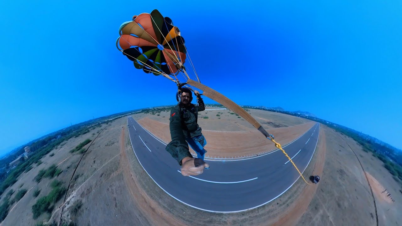Parasailing ( Parachute ) in Ballari Airport at Ballari Utsav 2023 ...
