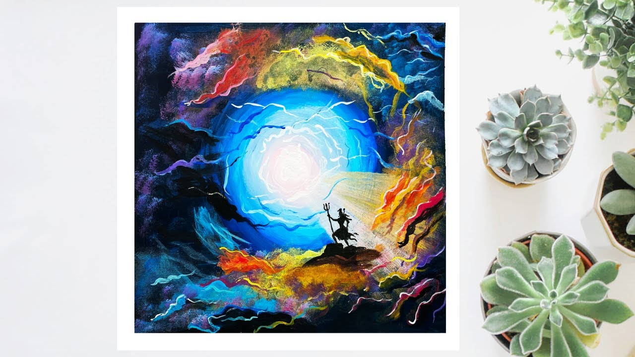 Mahadeva painting | Nebula & Galaxy Painting | Lord Shiva Painting #106 ...
