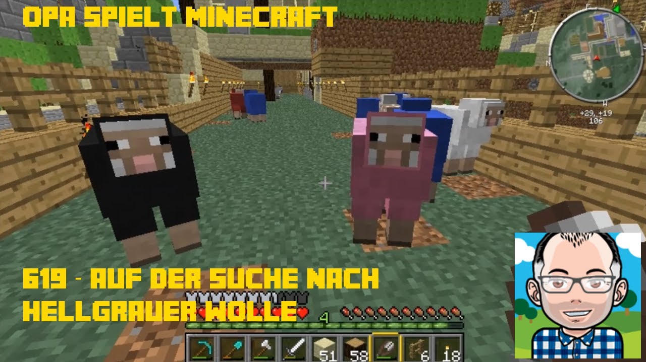 Opa spielt Minecraft 619 -- Auf der Suche nach hellgrauer Wolle - YouTube