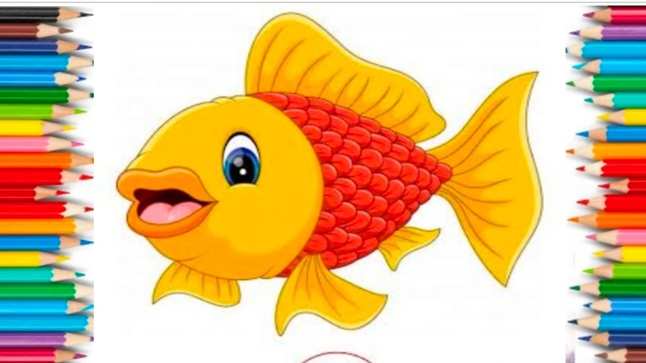 Pyari machhli ki drawing/ Rainbow 🌈 beautiful fish 🐠 4 children - YouTube