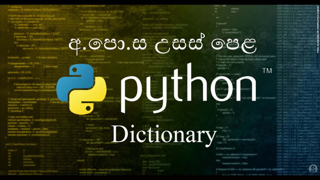 19 Dictionary ඩික්ෂනරි Python Sinhala Youtube