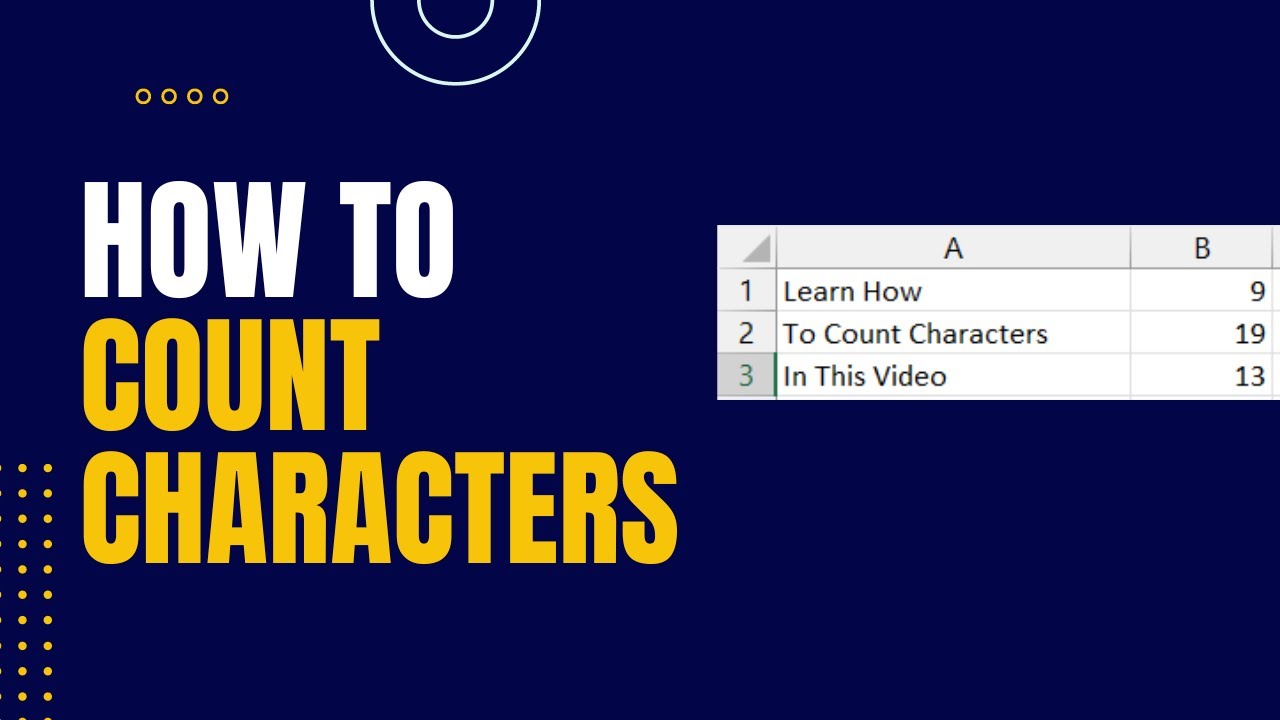 How To Count Characters In Excel YouTube how-to-count-characters-in-excel-youtube