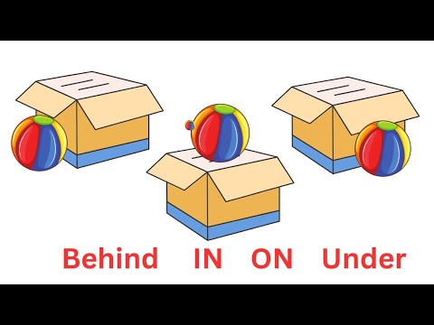 Preposition Place of in, on , under ,over , behind etc - YouTube