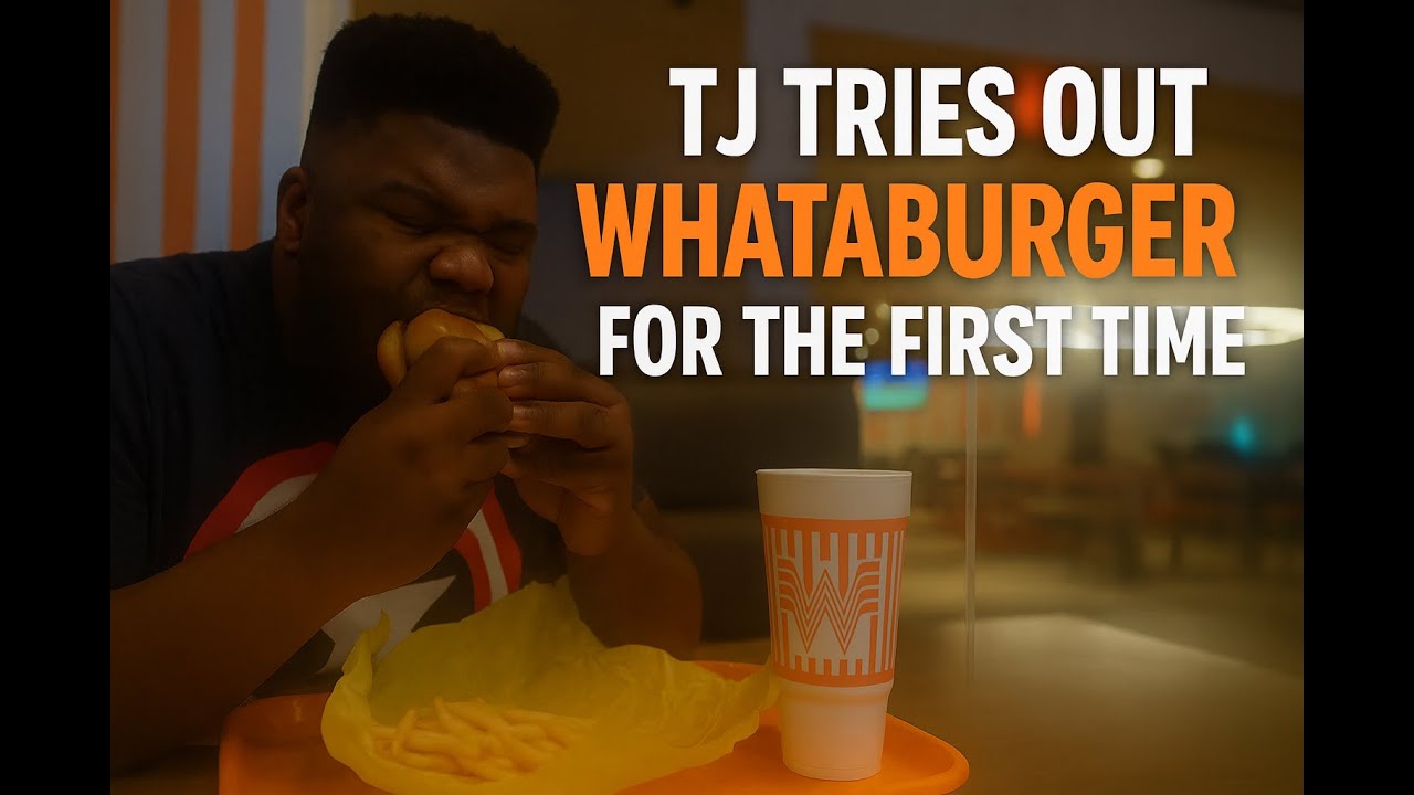 Tj tries out Whataburger for the first TIME !! Pus food reviews - YouTube