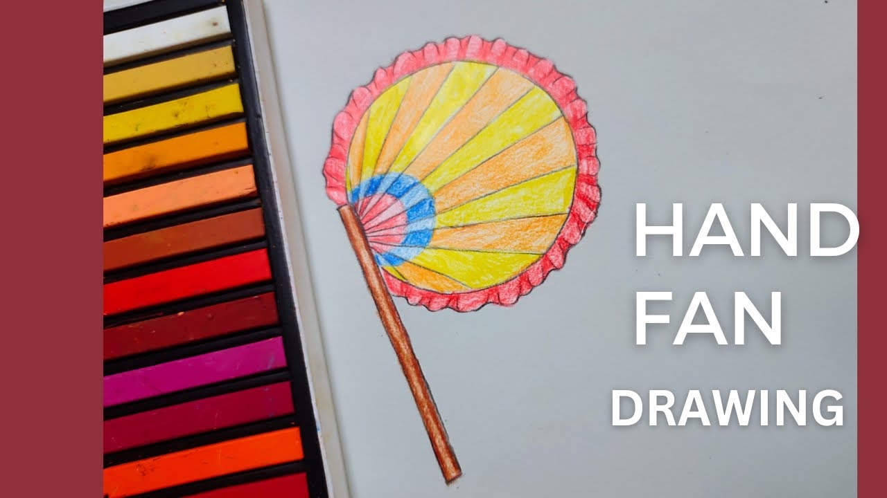 How to draw Hand Fan - YouTube
