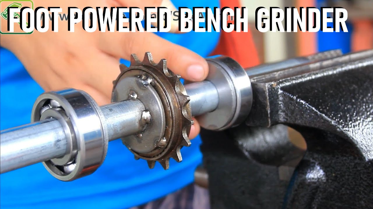 Foot Powered Bench Grinder DIY - YouTube