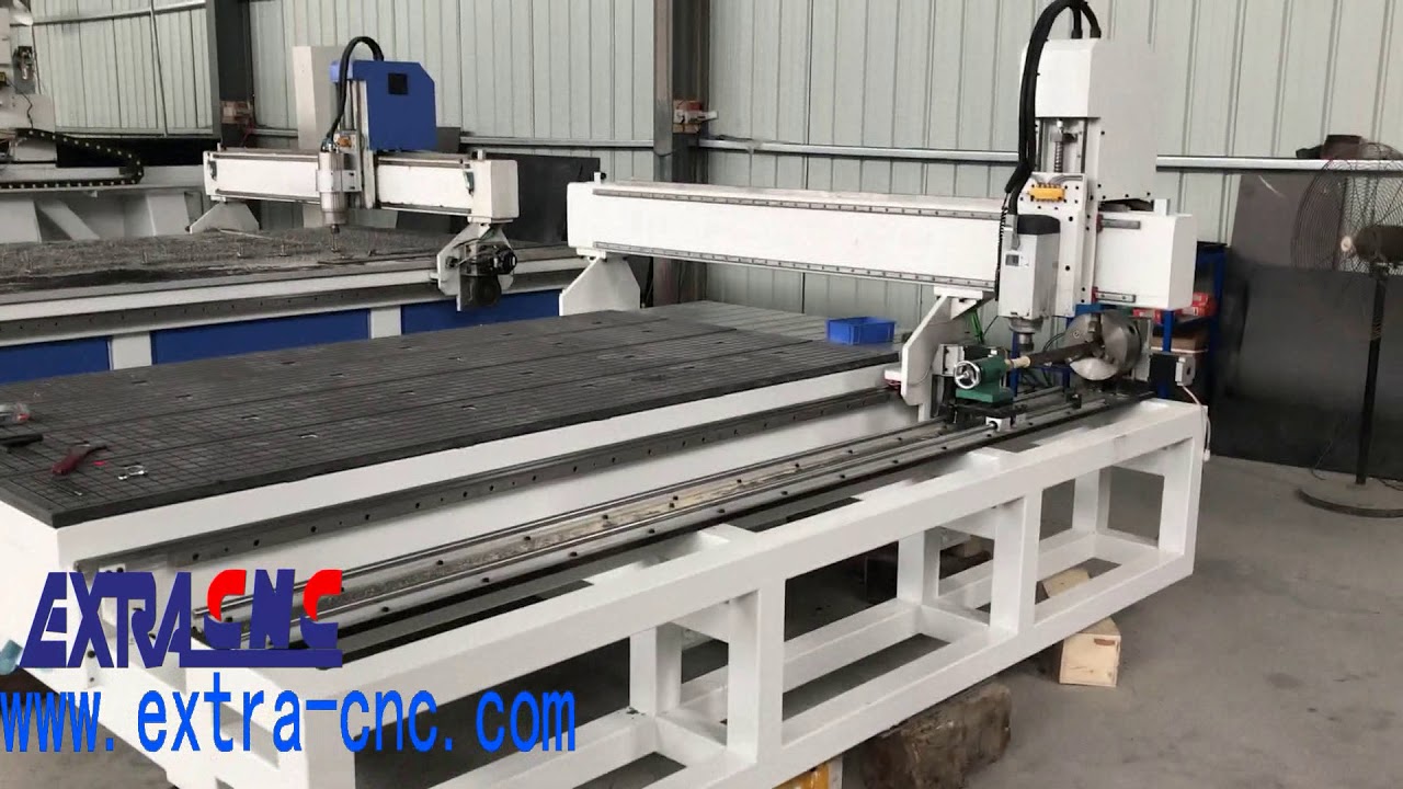 3d Wood Working CNC Router With Rotary For furniture legs - YouTube