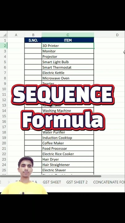 Excel formula for number series | Learn Excel SEQUENCE formula| #excel #excelformula # ...