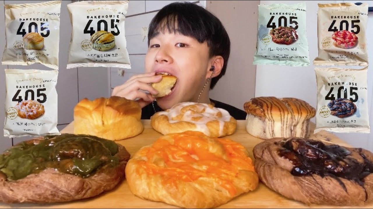 역대급 가성비! CU편의점 베이커리 브랜드 베이크하우스405 빵6종 먹방 Sweet Bread Mukbang - YouTube