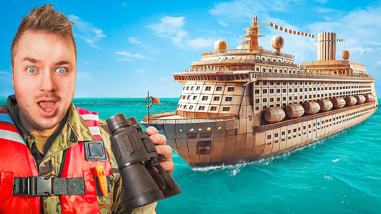 SURVIVING 24 Hours IN 7 INSANE BOX FORT BOATS! Floating Box Fort City ...