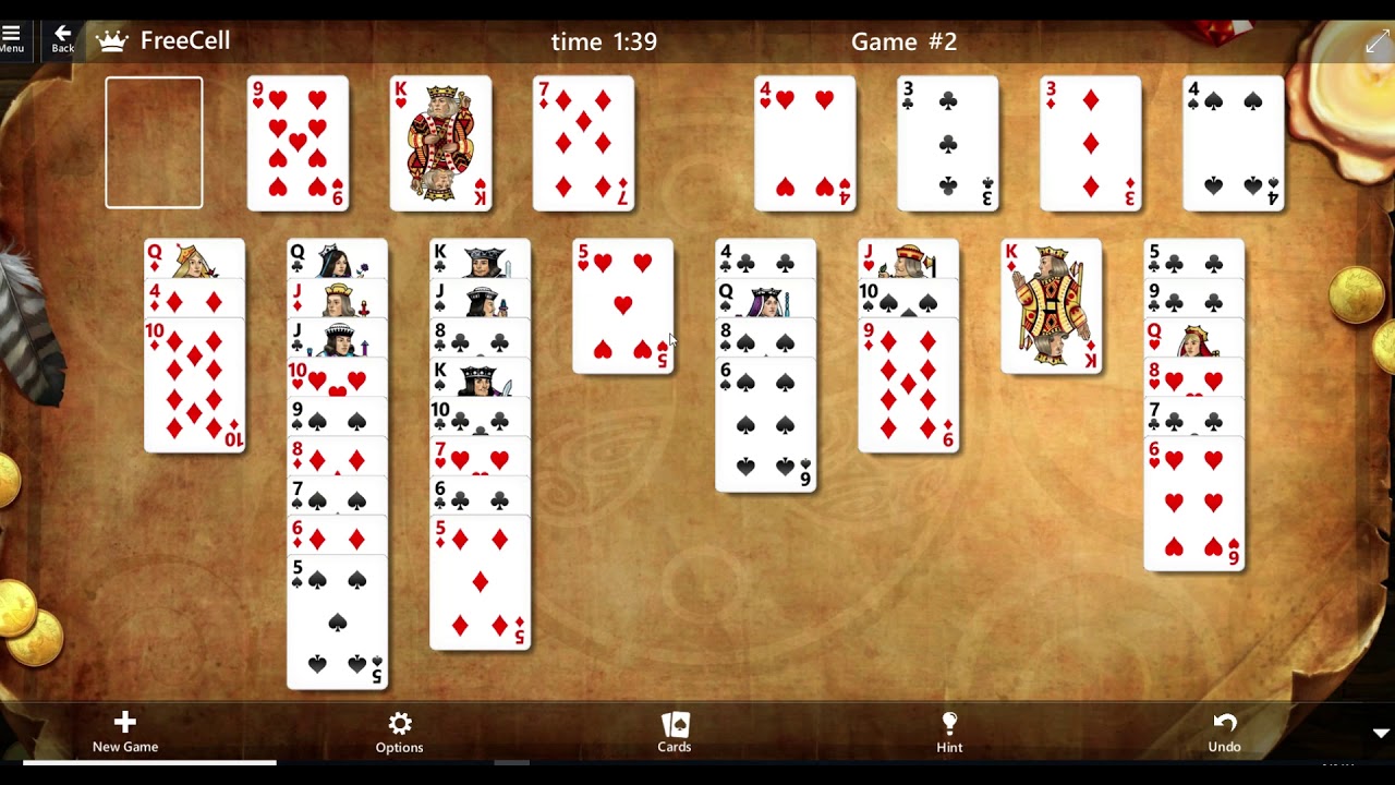 FreeCell Game No 2 SOLVED Microsoft Solitaire - YouTube