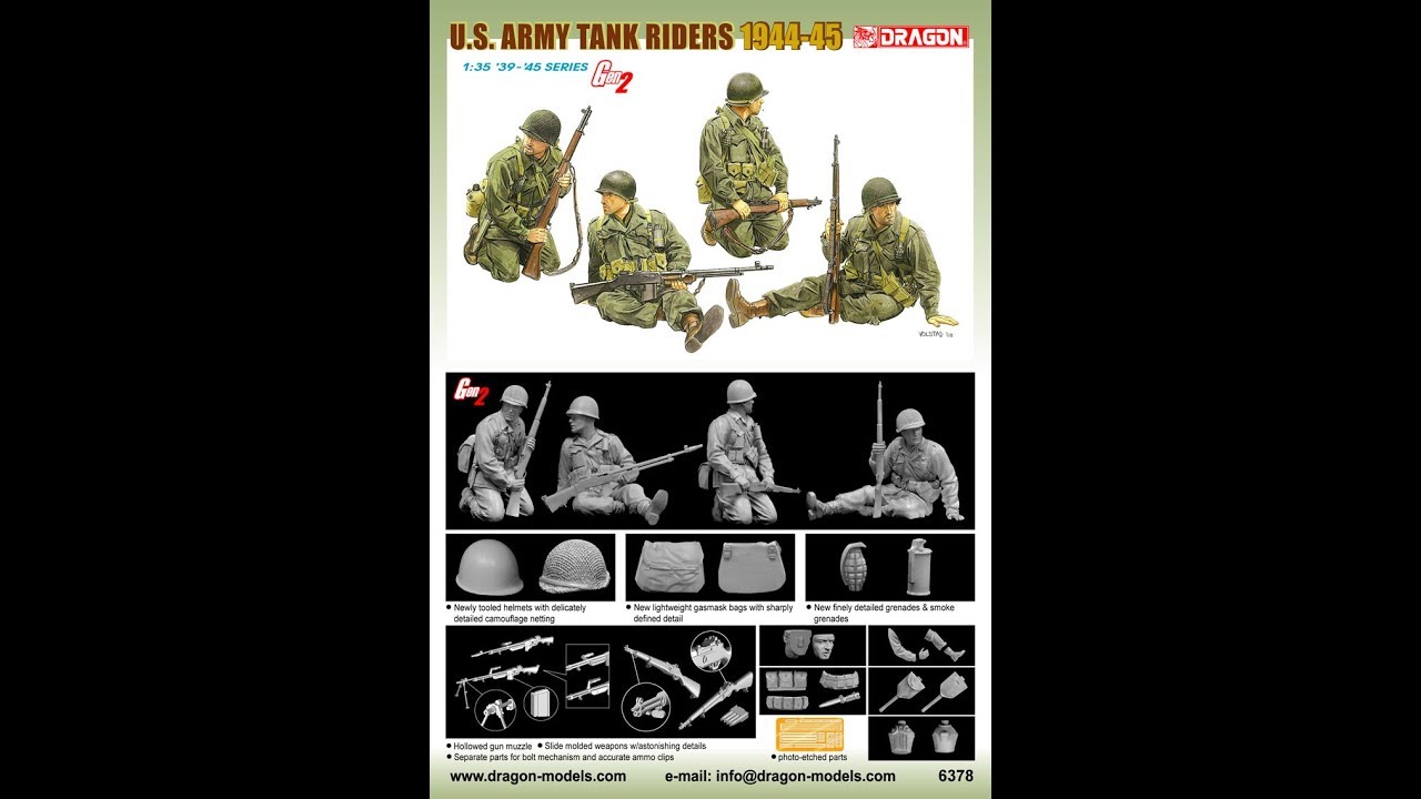 Dragon 6378 U.S. Army Tank Riders 1944-45 - YouTube