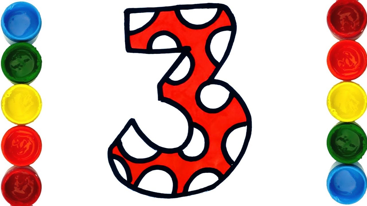 Let's learn to glitter Numbers drawing and coloring for kids! | Kids ...