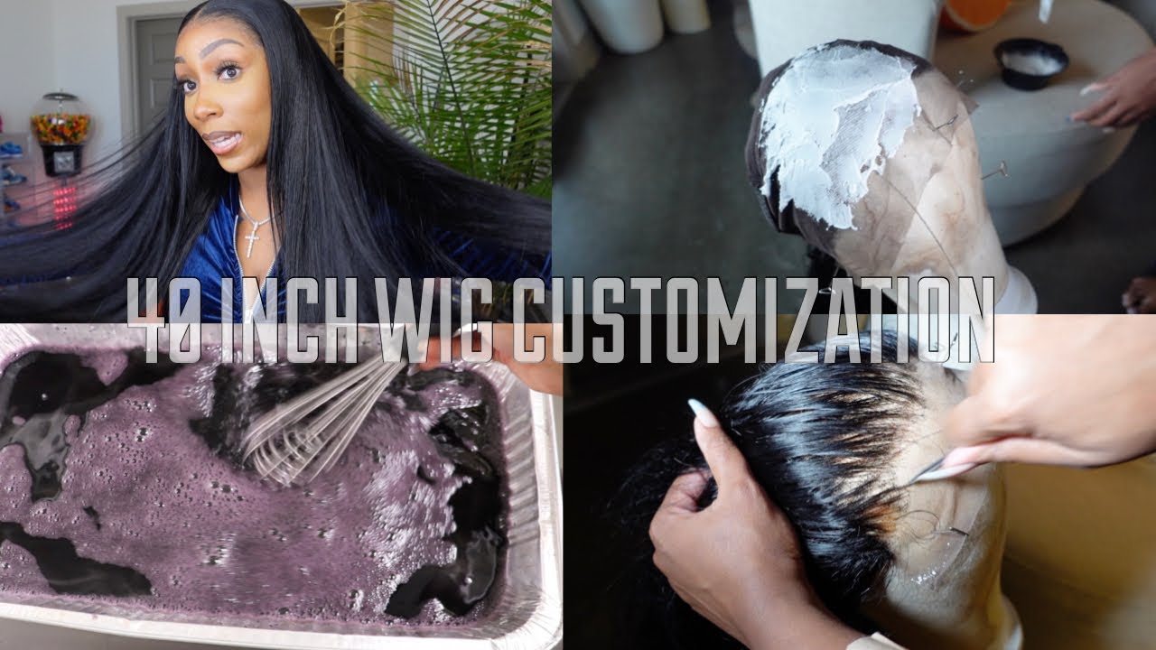 40 INCH TIKTOK SHOP WIG CUSTOMIZATION WATERCOLOR + BLEACHING KNOTS ...